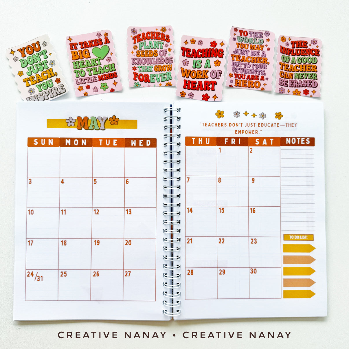 Retro Planner with notebook lines For Teacher's day – creativenanay